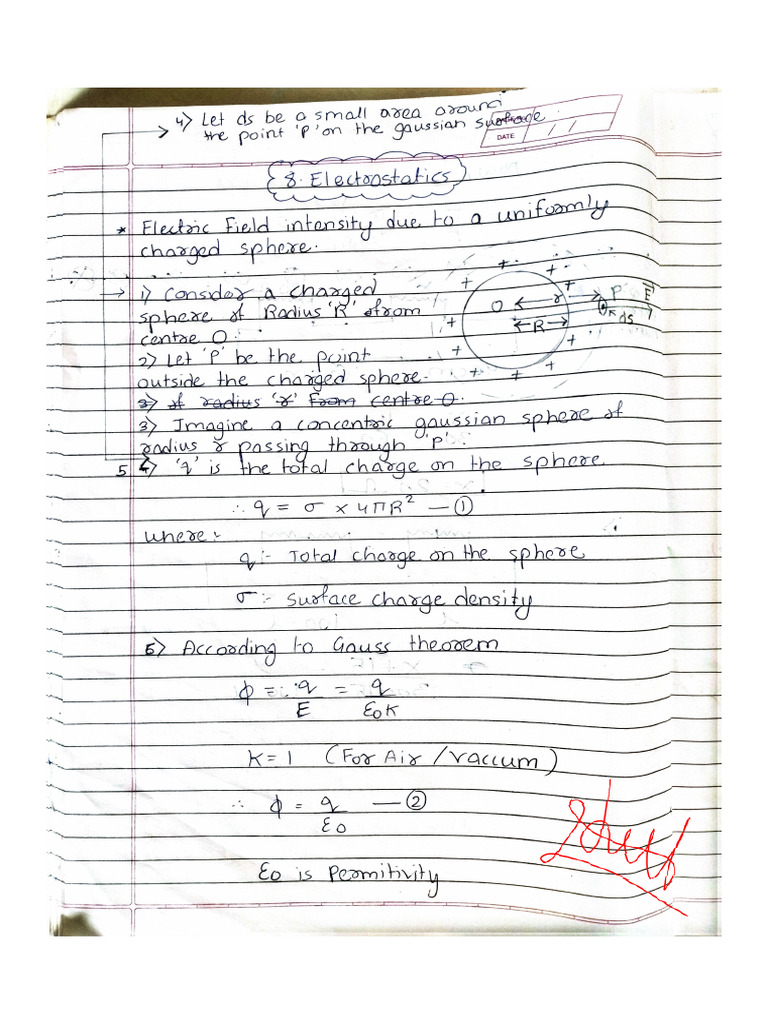 8.electrostatics Notes | PDF