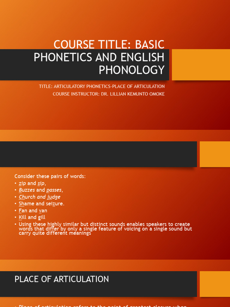 (Basic Phonetics and English Phonology) Week 3 - Articulatory Phonetics ...