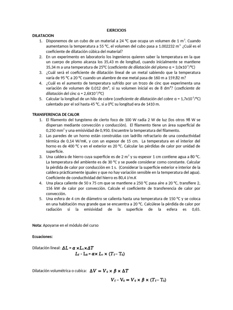 Ejercicios Primera Unidad | PDF | Celsius | Fahrenheit