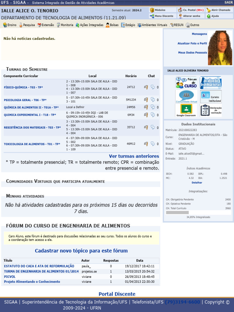 SIGAA - Sistema Integrado de Gestão de Atividades Acadêmicas | PDF ...