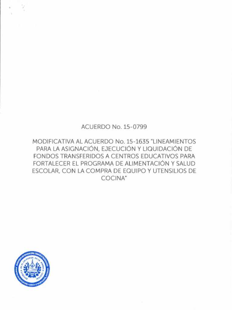 ADENDA No 15 0799 Modificativa Al ACUERDO No 15 1635 EQUIPAMIENTO Y ...