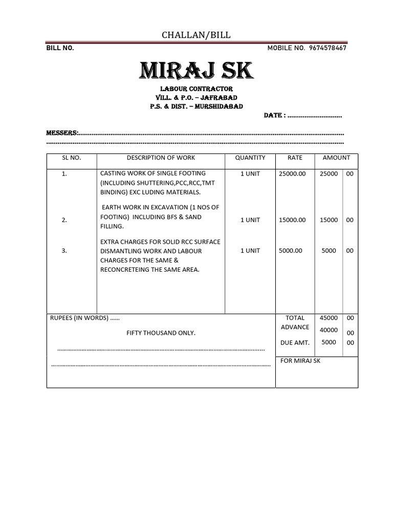 Miraj SK Bills PDF | PDF