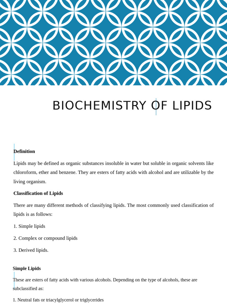 BIoChemistry of Lipids 1 | PDF | Lipid | Lipoprotein