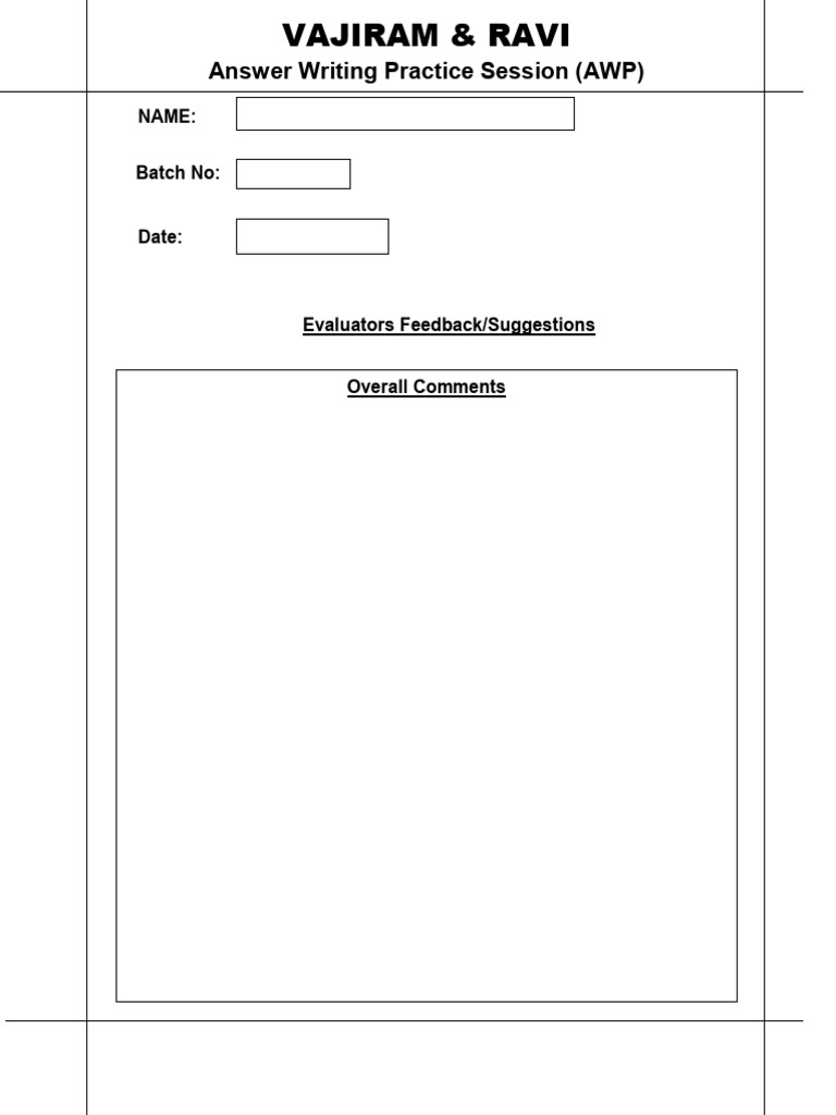 Awp Answer Sheet New Format | PDF