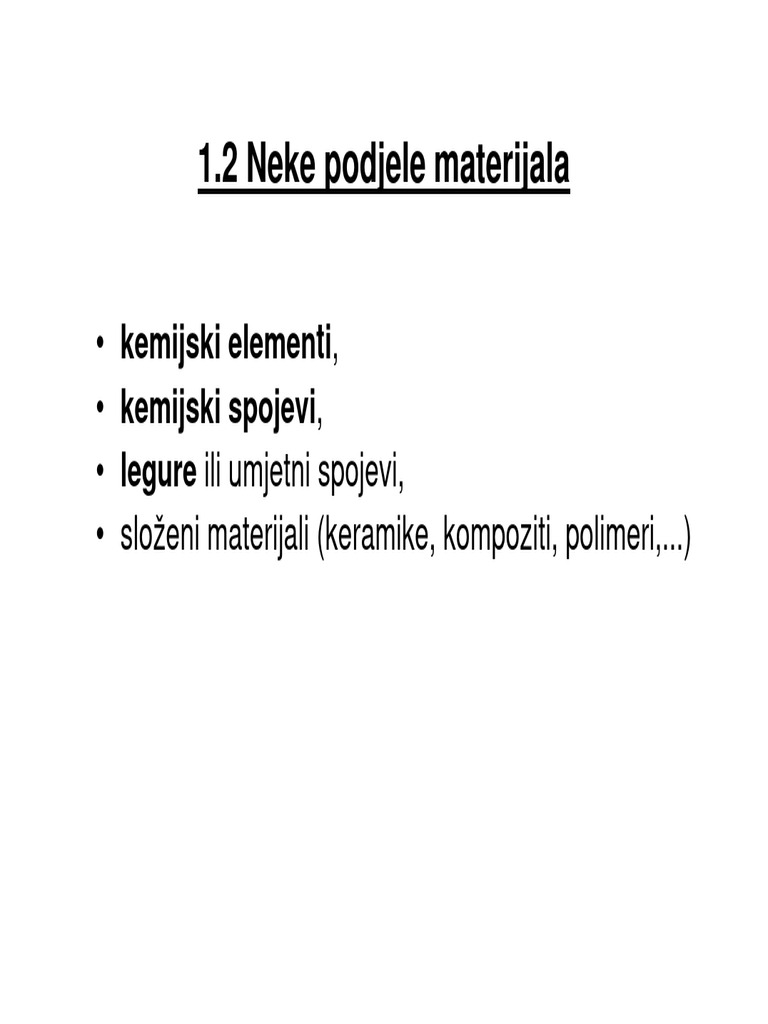 1.2 neke podjele materijala | PDF