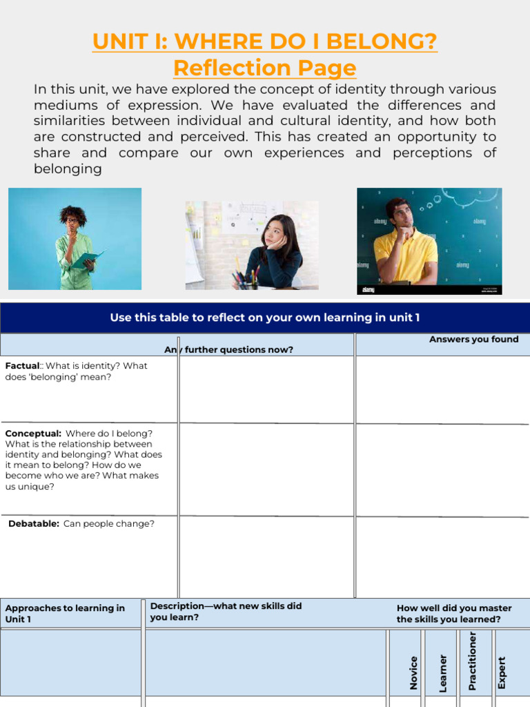 MYP 4 Reflection Paper | PDF
