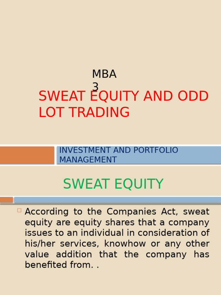 Understanding Sweat Equity in India | PDF | Stocks | Share (Finance)