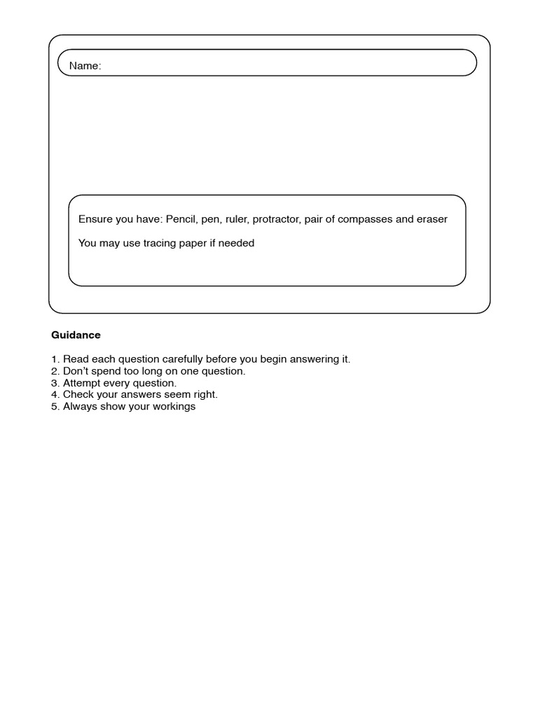 Form 1 Mathematics Exeat Assignment | PDF | Triangle Geometry | Geometry