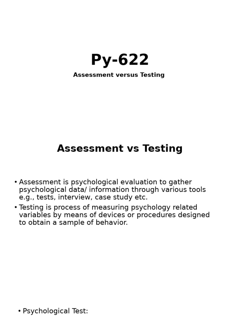 Assesment Vs Testing | PDF