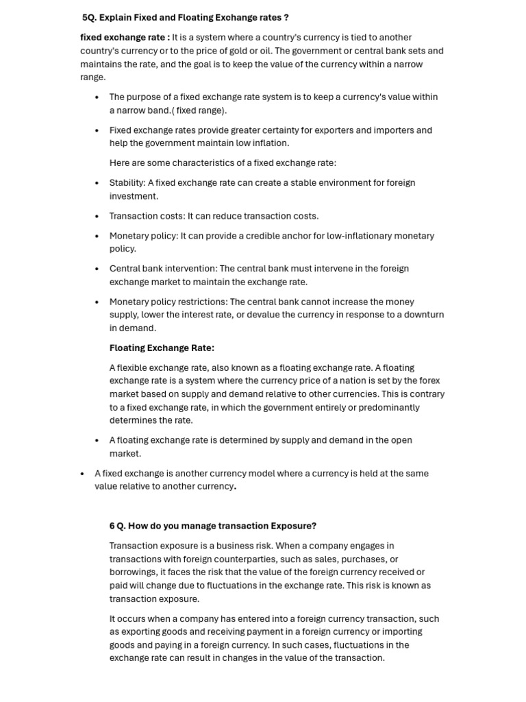 FDM I Notes Unit 5 5 to 8 q | PDF | Exchange Rate | Hedge (Finance)