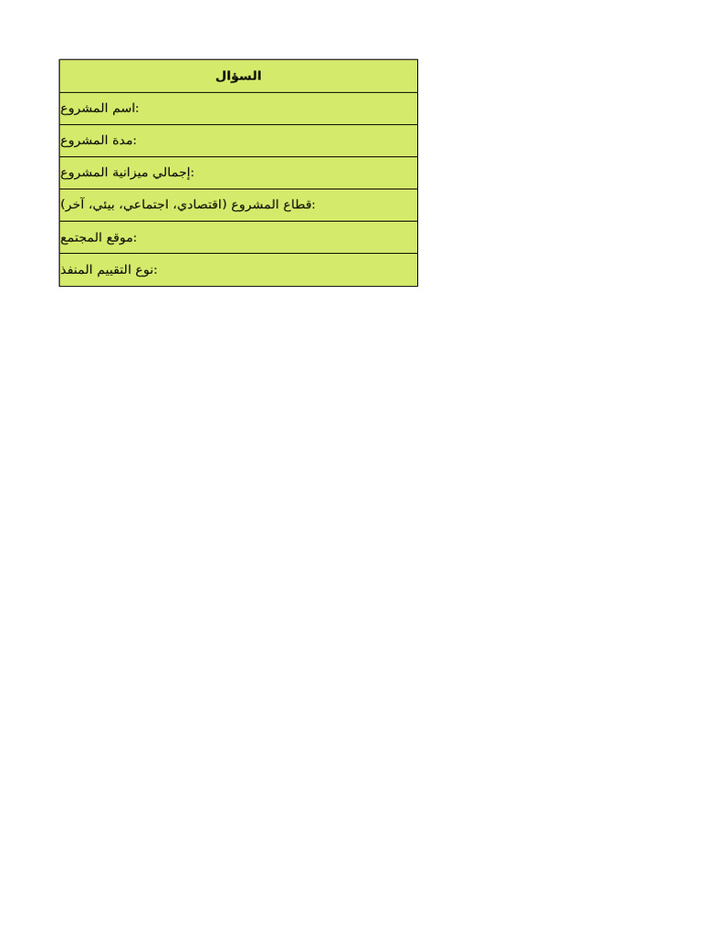 Questionnaire Arabic | PDF