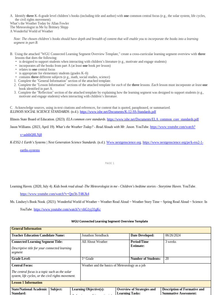 C970 WGU Connected Learning Segment Overview Template Version Two | PDF ...
