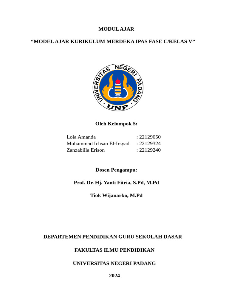 MODUL AJAR IPAS KLS V-KEL 5 | PDF
