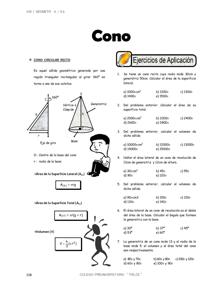 IV BIM - 5to. Año - GEOM - Guía 2 - Cono | PDF | Objetos geométricos | Euclides
