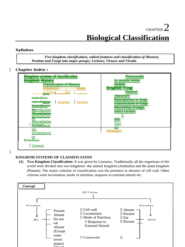 Chap-02 Biological Classification | PDF | Bacteria | Bacteriophage