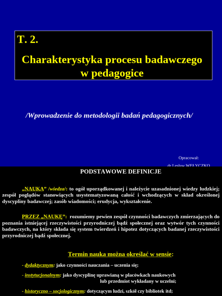 Metody i techniki badań pedagogicznych | PDF