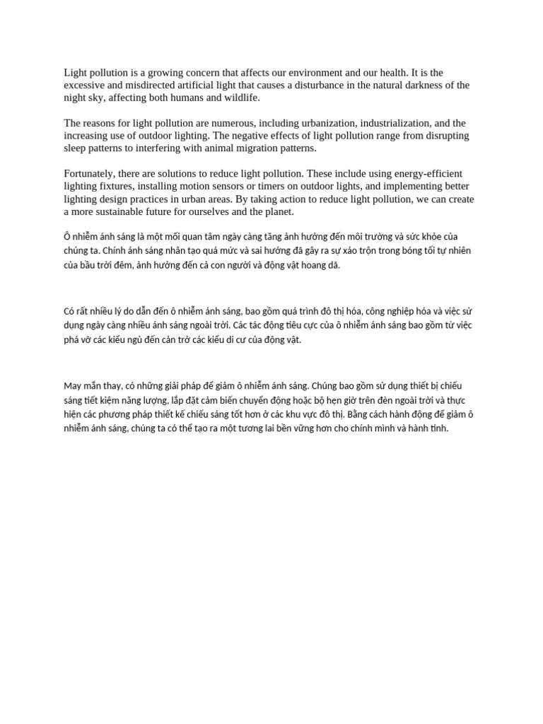 Light Pollution | PDF