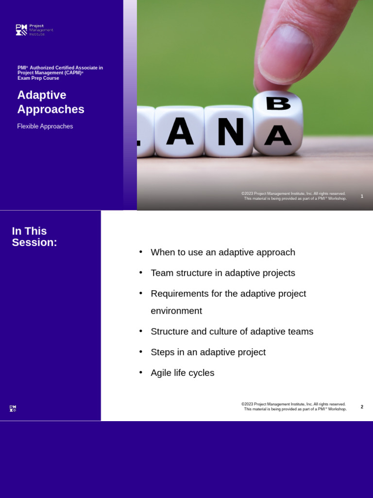 CAPM Lesson06 AdaptiveApproaches | PDF | Scrum (Software Development) | Project Management