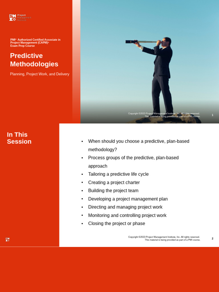 CAPM Lesson04 PredictiveMethodologies | PDF | Project Management | Business