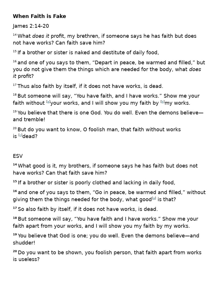 Real vs. Fake Faith Explained | PDF | Faith | Paul The Apostle