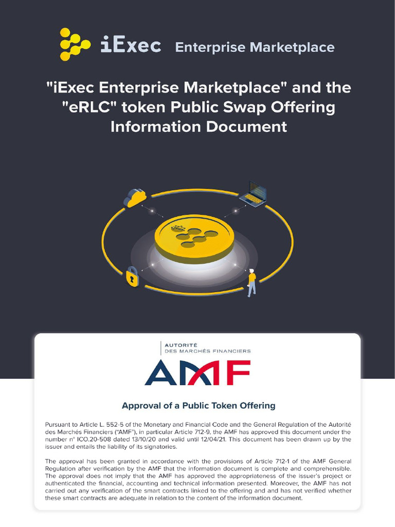 iExec Enterprise Marketplace - eRLC Token Swap Offering | PDF ...