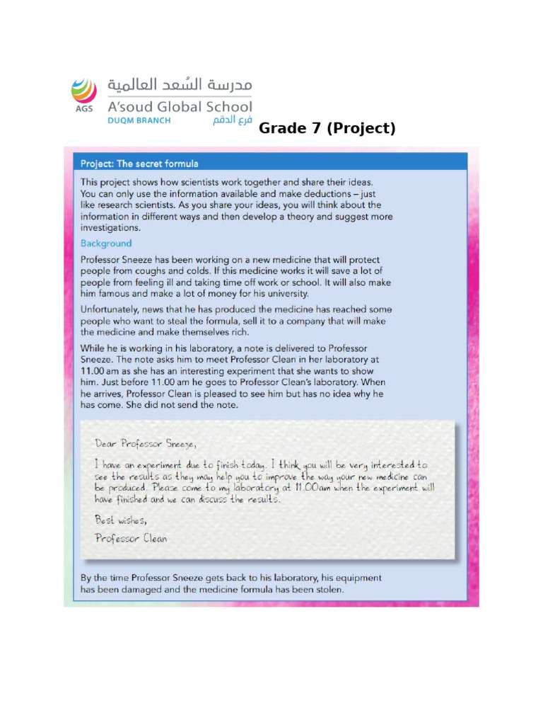 Grade 7 Project Chemistry | PDF