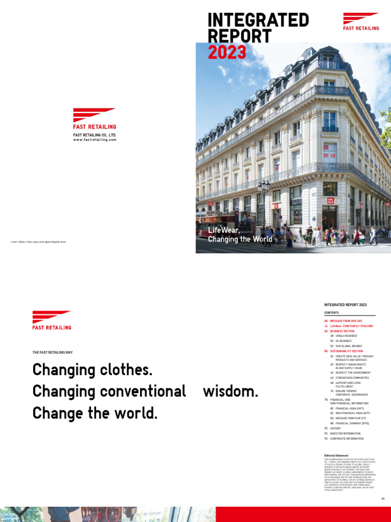 Uniqlo Sustainability Report 2023 Overview | PDF | Sustainability ...