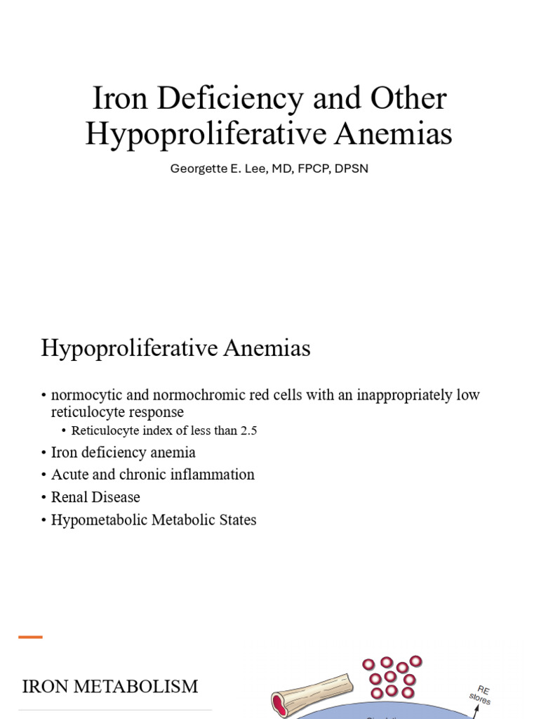 Iron Hypoproliferative Anemia | PDF | Anemia | Diseases And Disorders