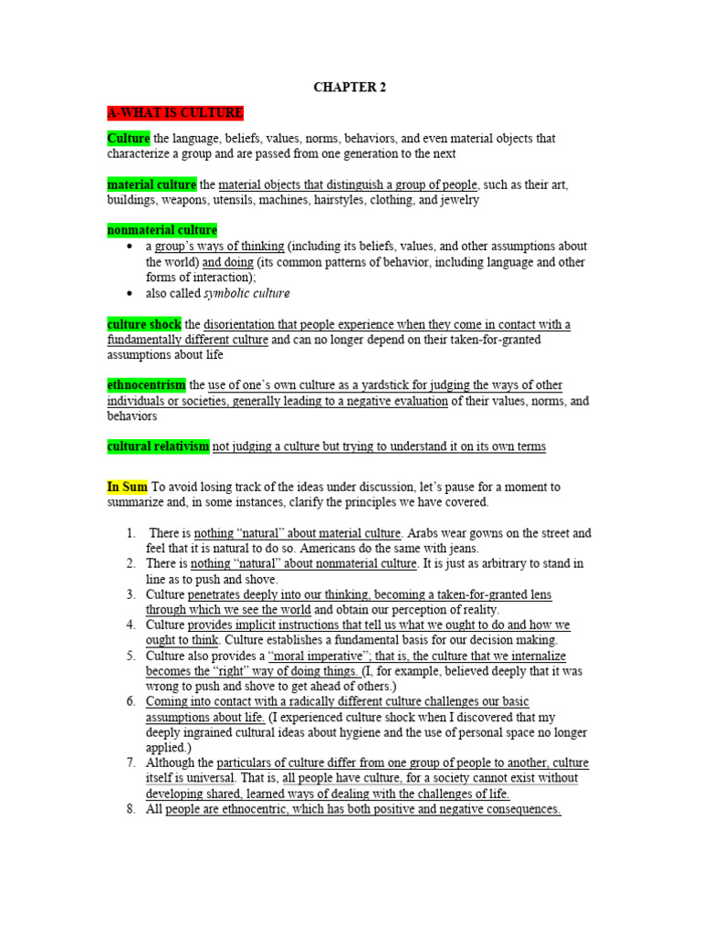 Chapter2 CULTURE Part1 | PDF | Experience | Communication