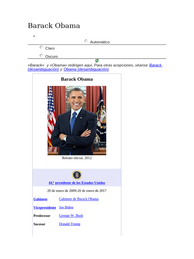 Barack Obama | PDF | Barack Obama | Partido Demócrata (Estados Unidos)