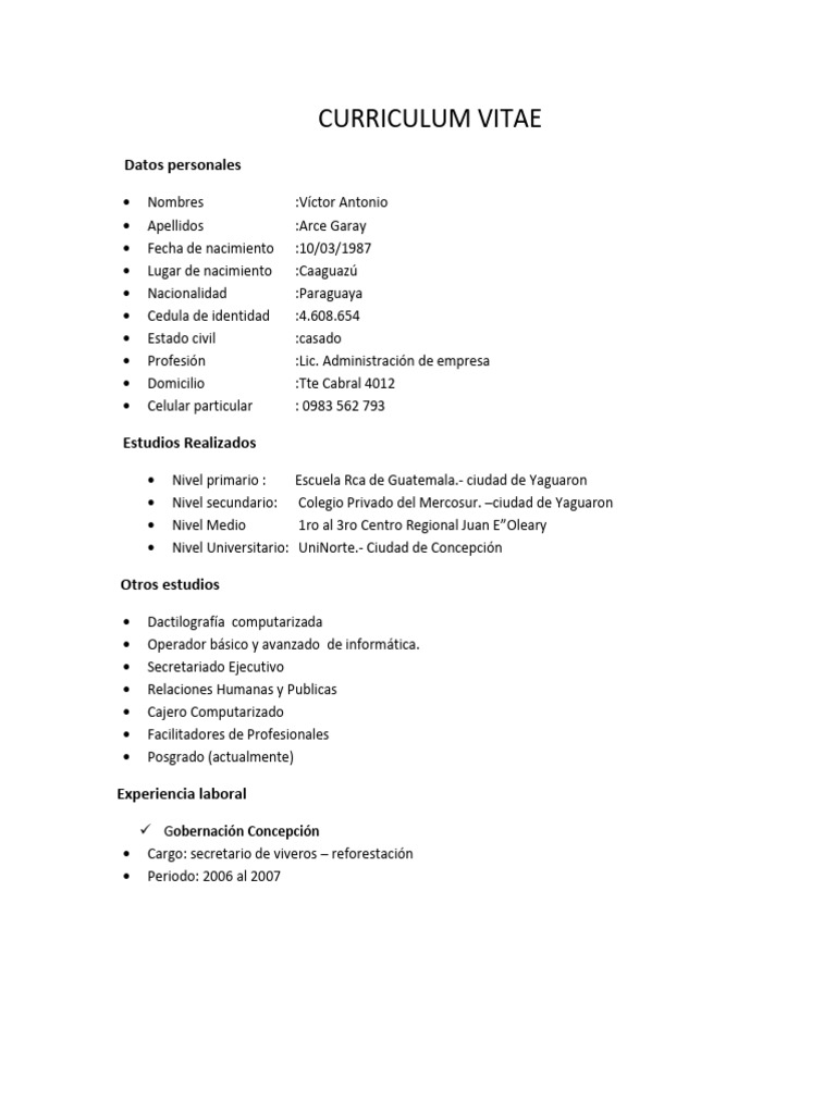 Victor Curriculum | PDF