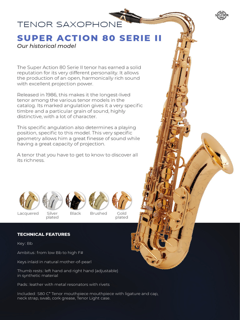 SELMER TF SAX Tenor SA80SII | PDF