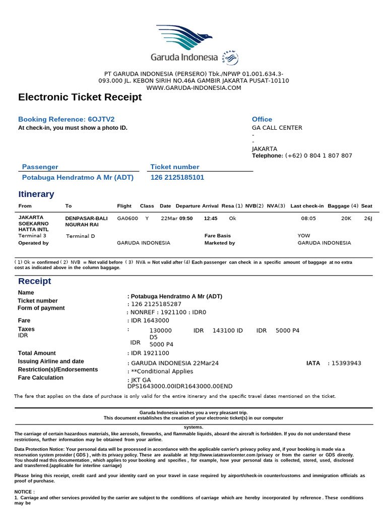 MR Hendratmo CGK-DPS 22mar | PDF | Dangerous Goods