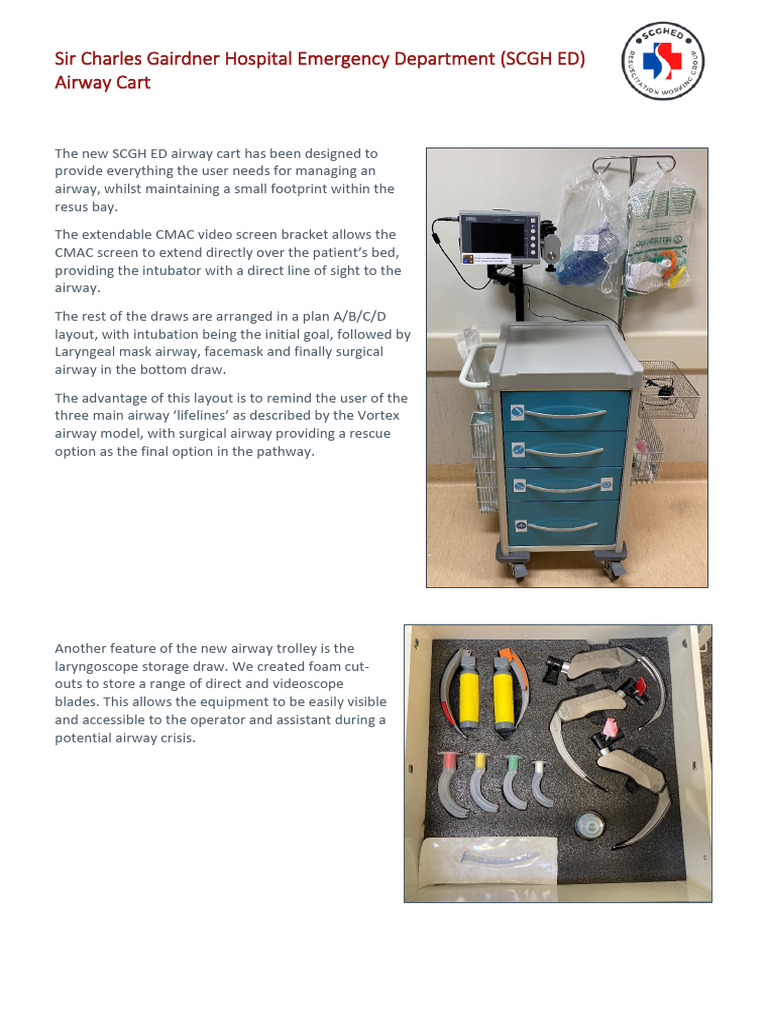 Airway Cart Setup for Emergency Intubation | PDF | First Aid | Clinical ...