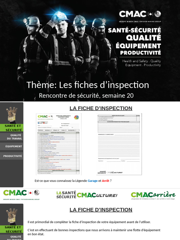 Théme de la semaine- Les fiches d'inspection | PDF