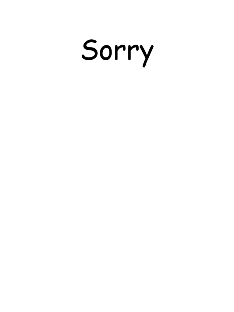 Sorry | PDF