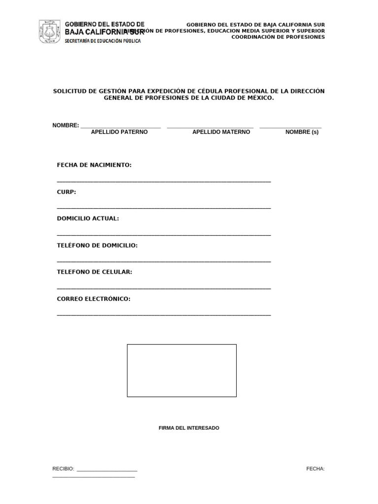 SOL_GESTORIA_EXPEDICION_CEDULA_PROFESIONAL_DGP_2024 | PDF