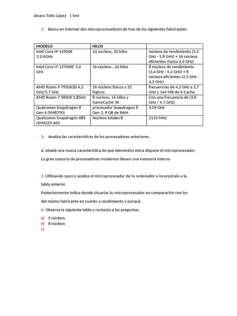 Actividad 3.1 CPU | PDF