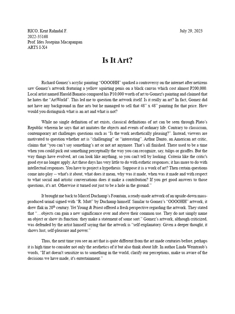 Rico_Module 2 | PDF | Aesthetics | The Arts