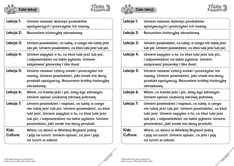 Tiger&Friends 3 - TRF - CL - Unit 3 | PDF