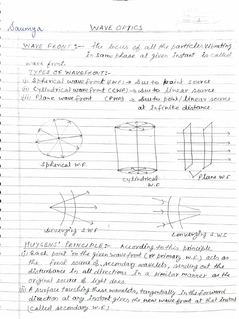 Wave Optics Class 12 | PDF