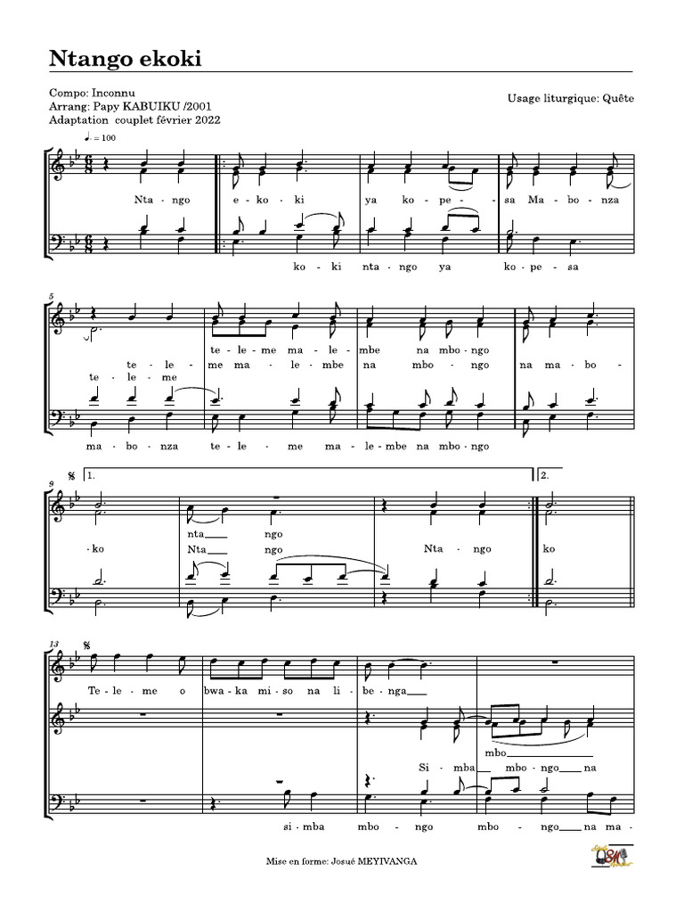 Ntango Ekoki - Arr - Papy Kabuiku | PDF