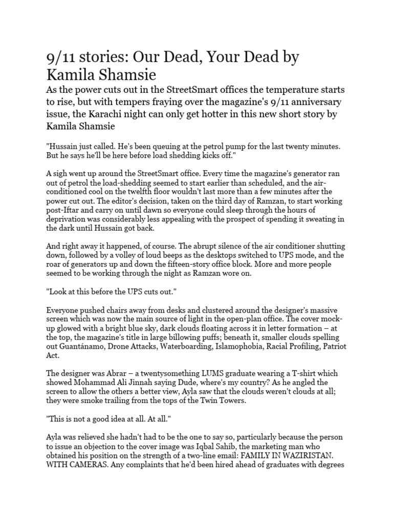 Our Dead, Your Dead by Kamila Shamsie | PDF