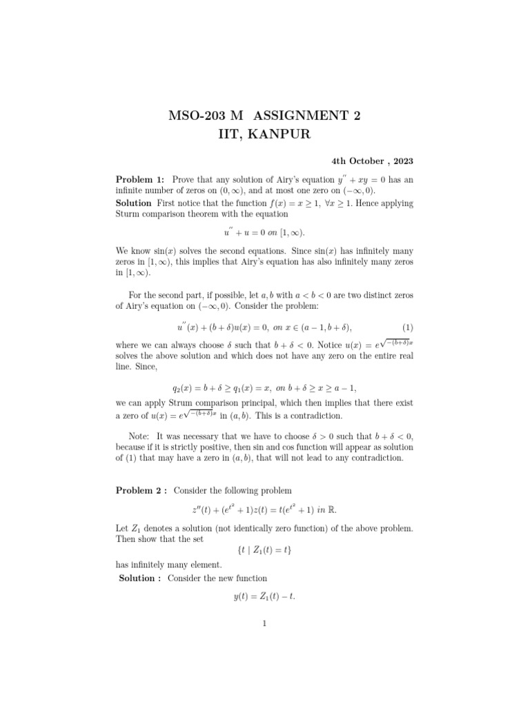Assignment 2 Sol | PDF | Eigenvalues And Eigenvectors | Mathematical Analysis