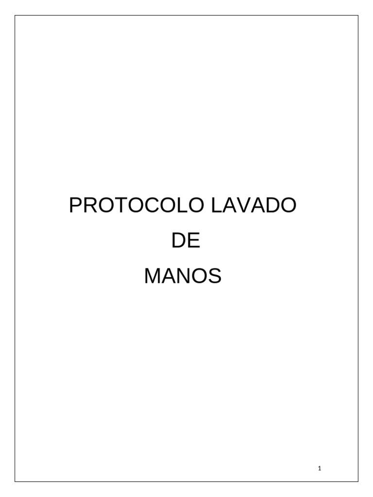 APH-SUH-PP-014 Protocolo Lavado Manos | PDF | Lavado de manos | Medicina