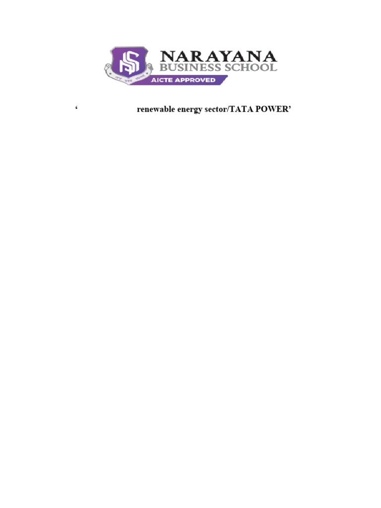 EIC Analysis of TATA Power's Renewable Energy | PDF | Renewable Energy ...