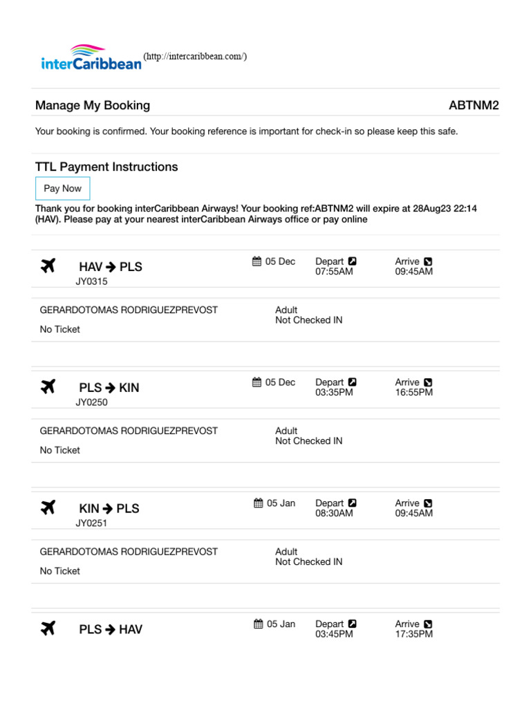 Flight Confirmation | PDF