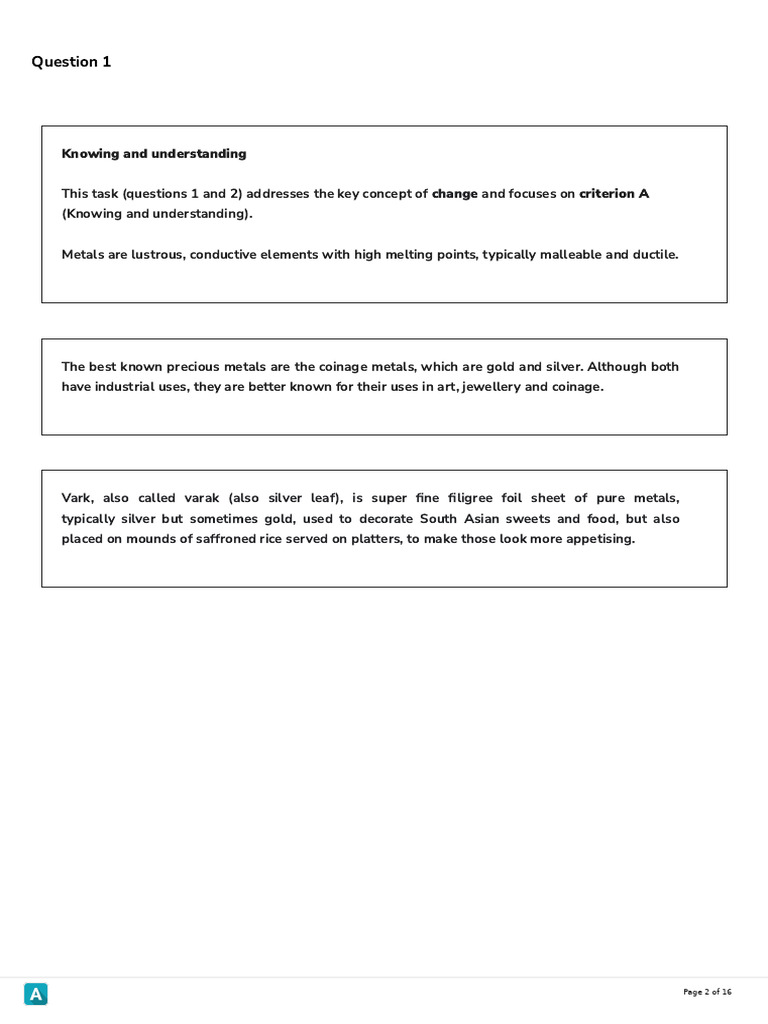 MYP 4&5 Chemistry - 5 - Questions | PDF | Acid | Ionization
