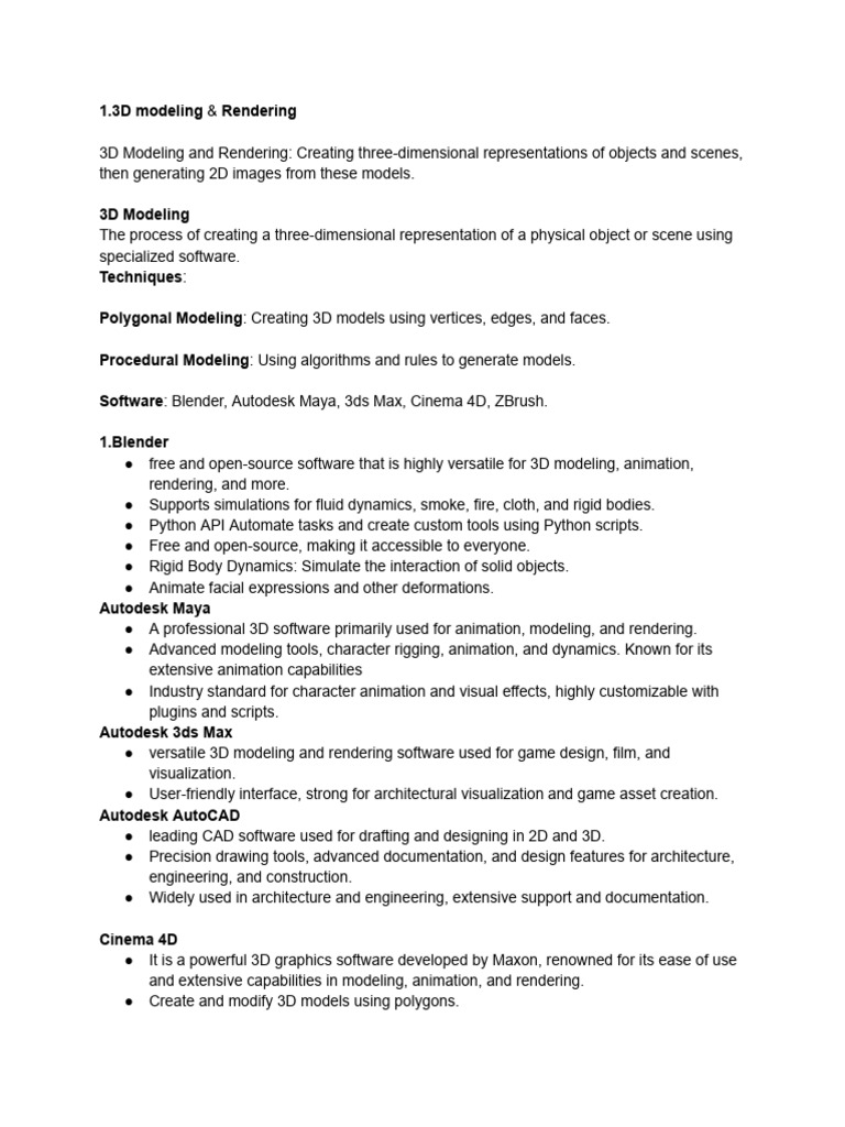 3d Graphics And Modelling Unit 1 Chapt 3 Pdf Shader Rendering Computer Graphics 