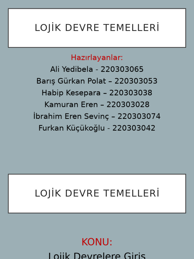 Lojik Devreler Sunumu | PDF